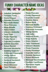 350 Most Funny Character Name Ideas with Meaning