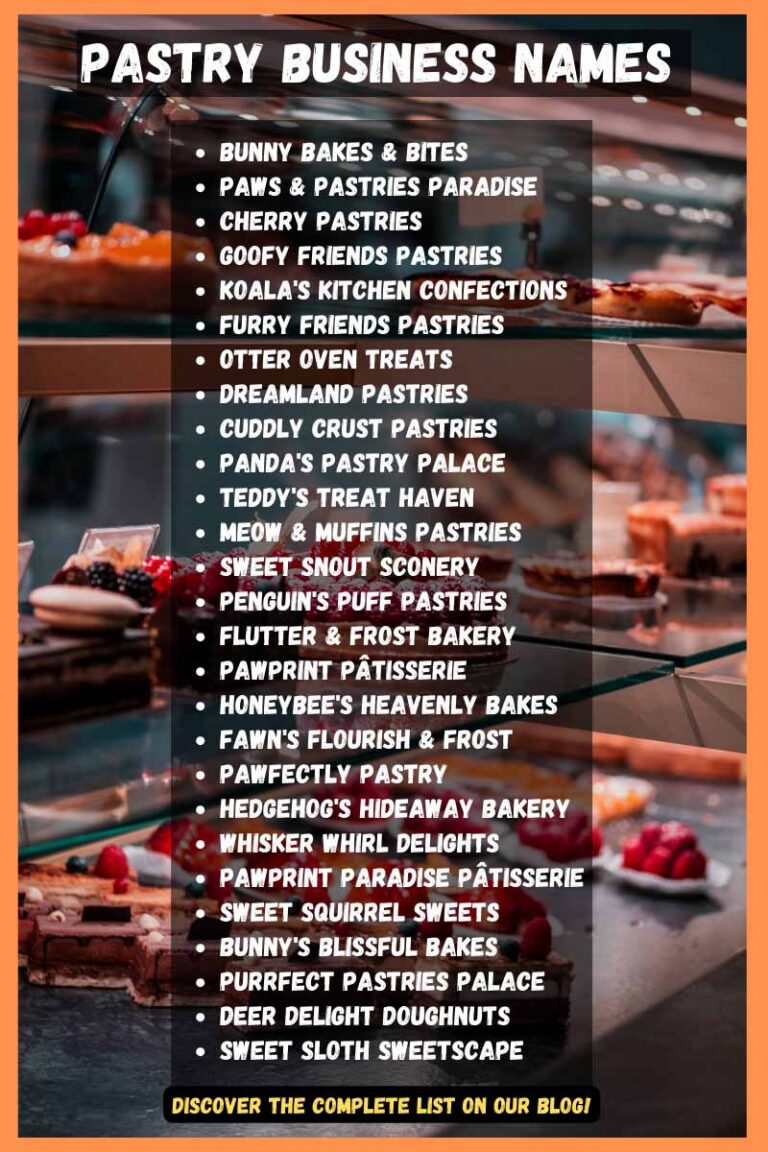250 Creative Pastry Business Name Ideas