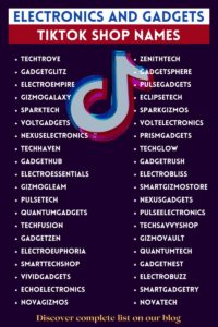 200 Creative TikTok Shop Names for Electronics and Gadgets